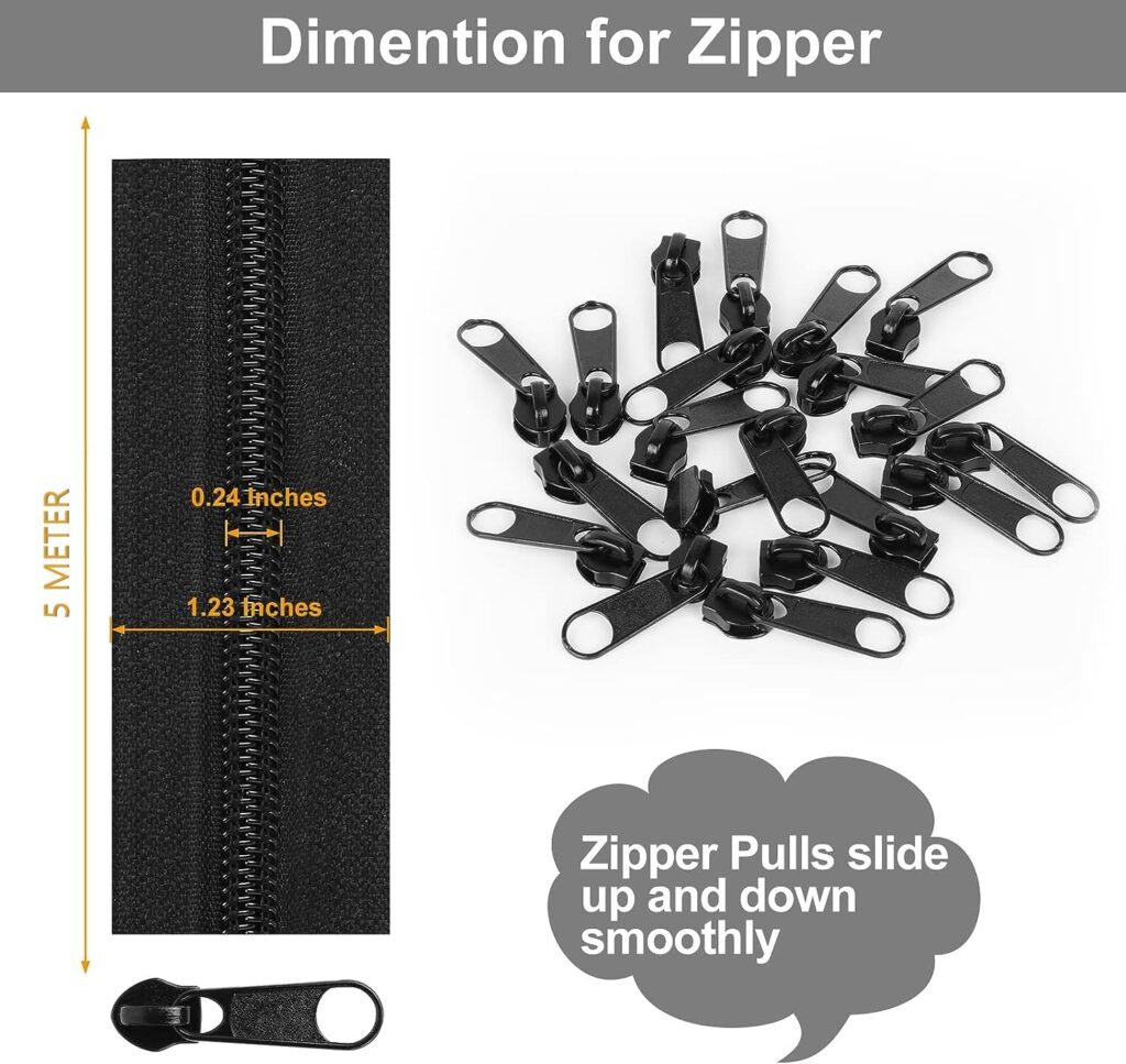 Zipper Roll 5 Meter With 25 Zip Puller (Kunda) - Buy Online